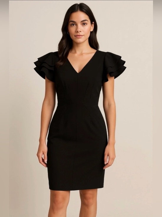 Dana-Maxx | Dresses | Danamaxx Chic Black Vneck Sheath Mini Dress With ...